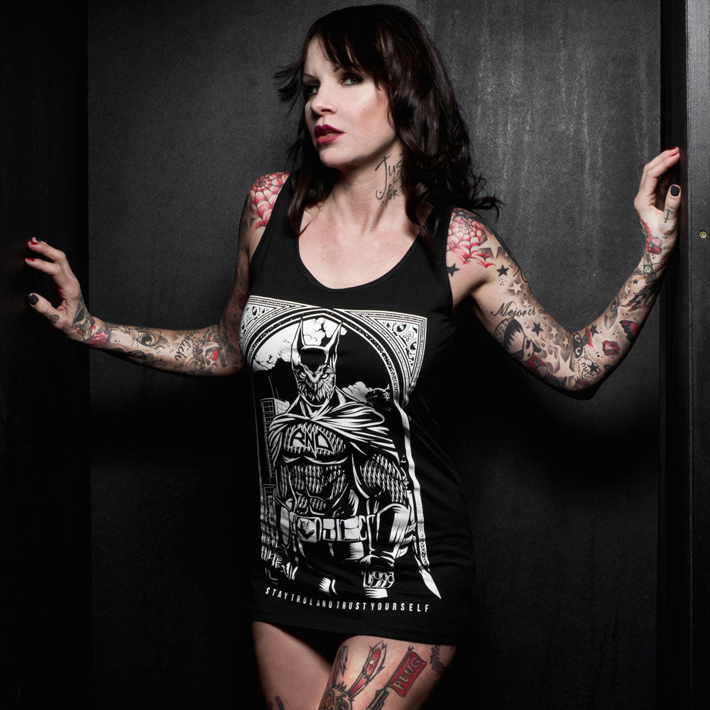 TANKSHIRT LONG BATOWL LADY BLACK – rocknowl